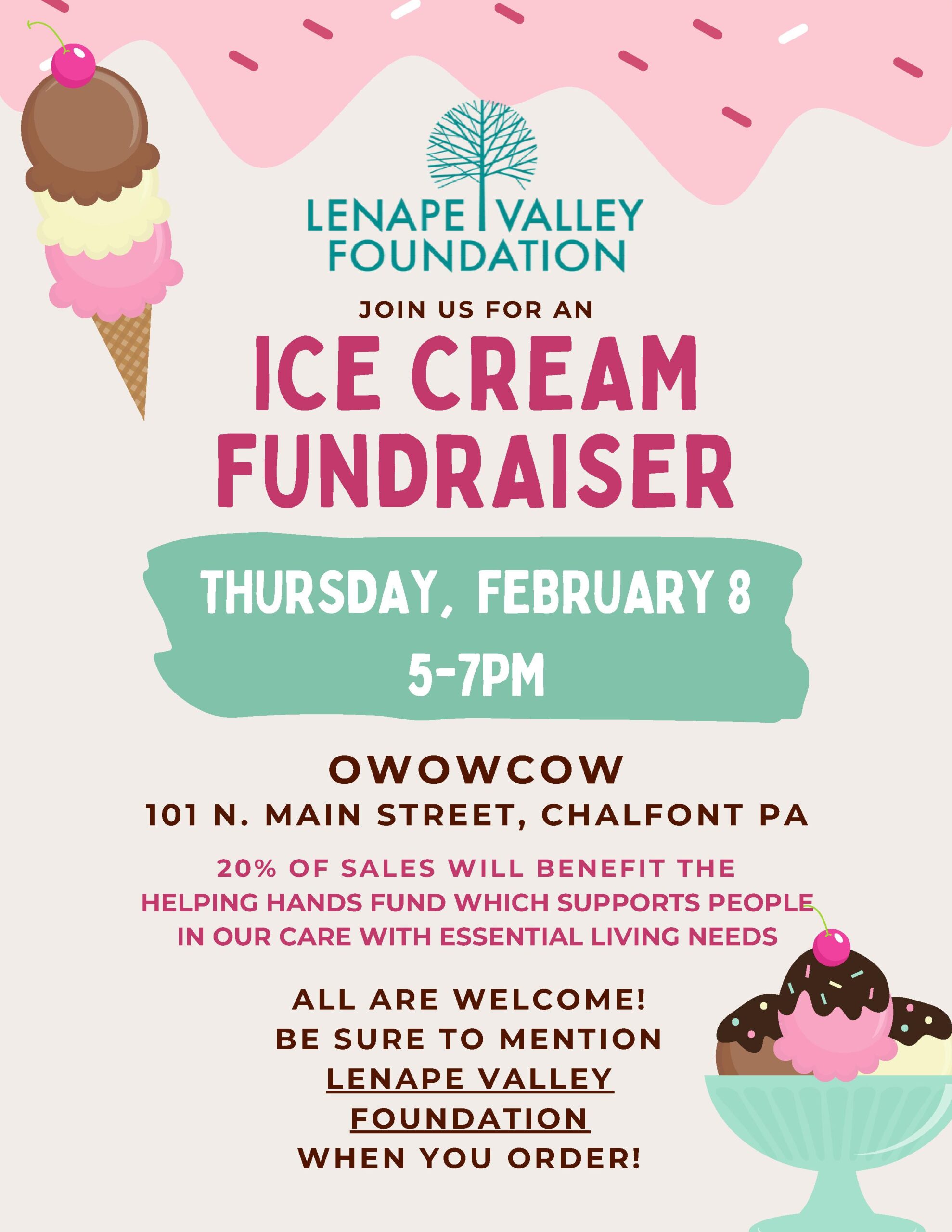 Join us for an Ice Cream Fundraiser | Lenape Valley Foundation